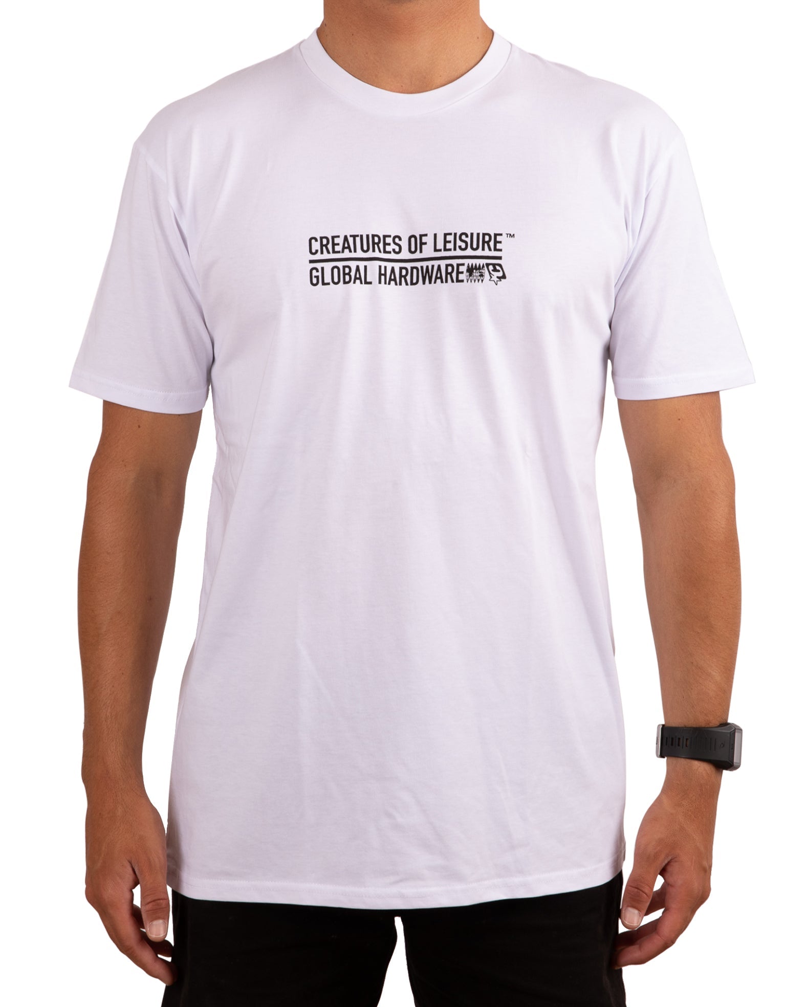 Global Hardware Tee : White – Creatures Of Leisure NZ
